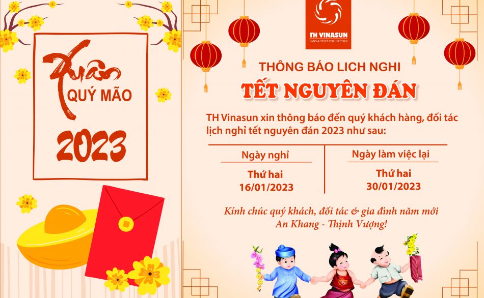 THÔNG BÁO: Lịch nghỉ tết nguyên đán 2023 - TH Vinasun
